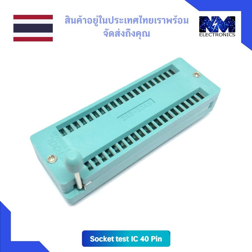 Socket Test (ทดสอบ IC) IC 40 Pin ระยะ 2.54 มม Green DIP Universal ZIF ...