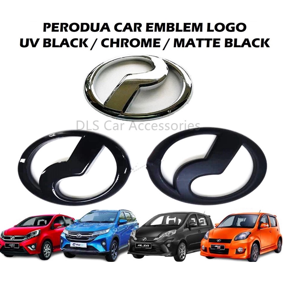 Perodua Mattle Black /โลโก้ Chrome /Carbon Emblem Perodua Myvi Lagi ...