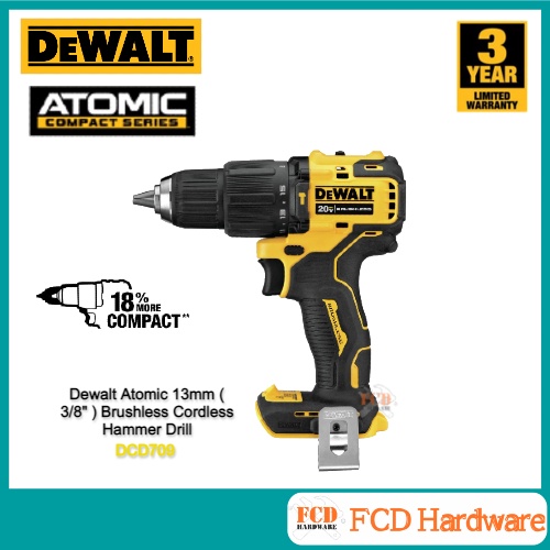 Dewalt สว่านค้อนไร้สาย DCD709D2-BI 13 มม. ( 3/8 นิ้ว ) (เครื่องมือเปล่า ...