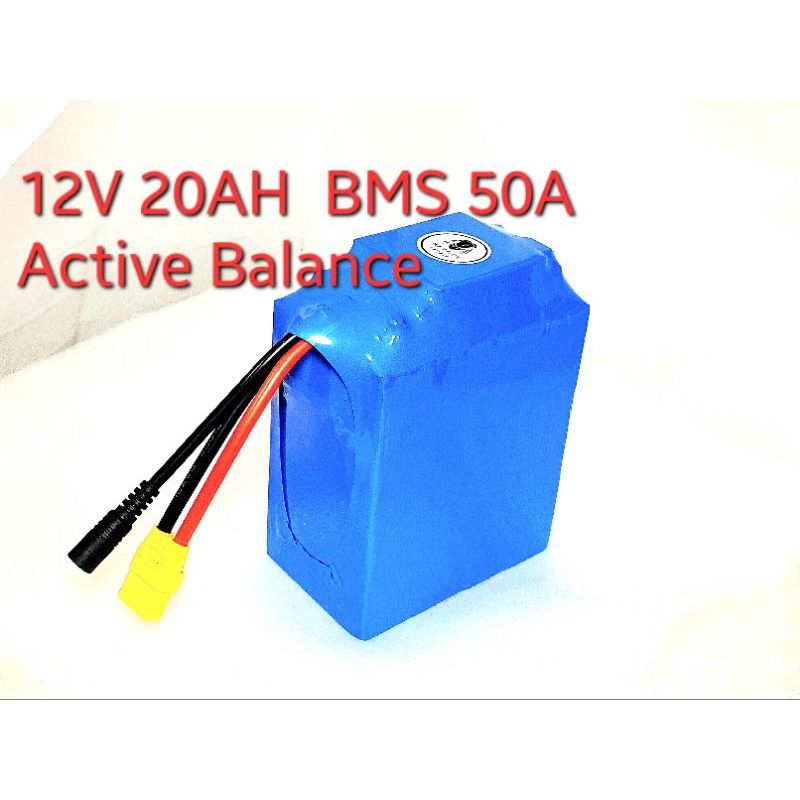 แบตเตอรี่พร้อมใช้ Lifepo4 ขนาด 12V 20Ah BMS 30A - 50A | Shopee Thailand