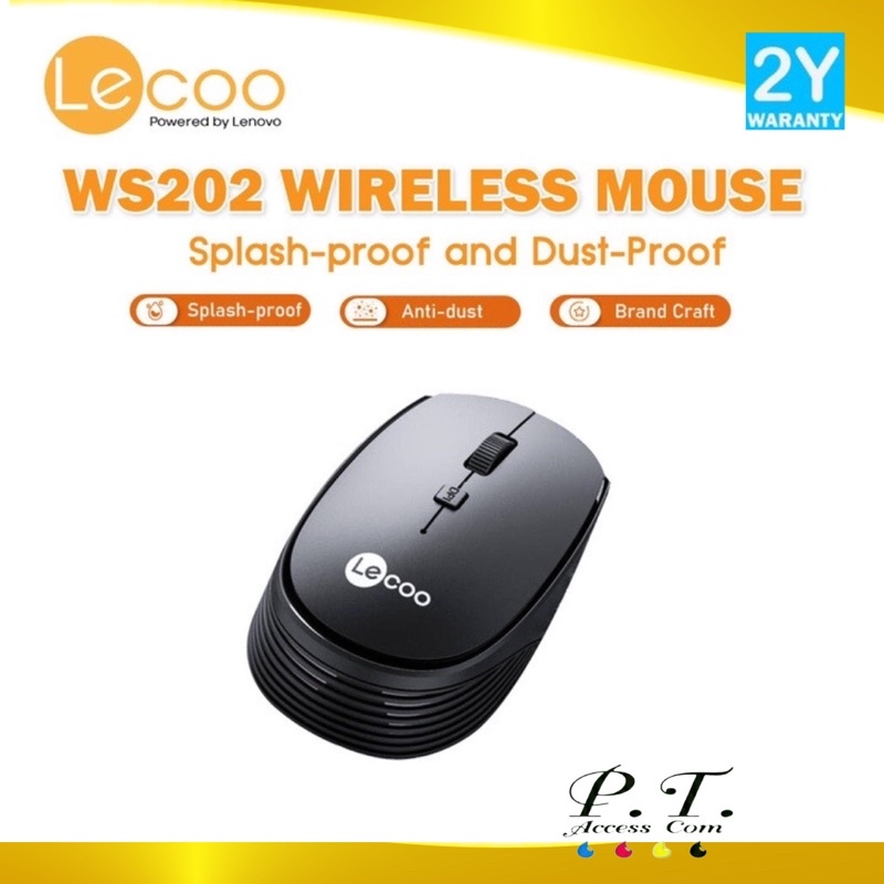 LECOO WS202 BY LENOVO WIRELESSปรับความเร็วได้ 3 ระดับ 800/1000/1200 DPI สินค้าแท้ ส่งด่วน ประกัน ...
