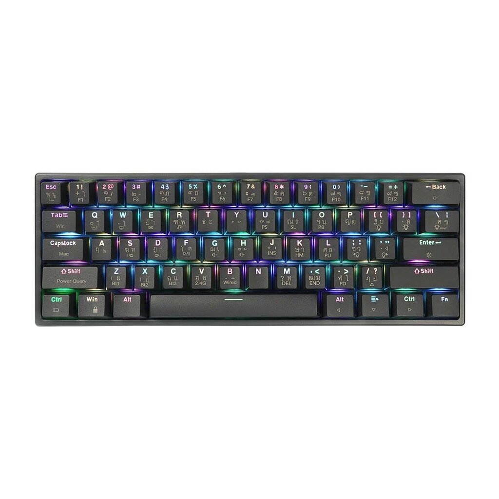 Tsunami MK-61 Graphite Gray Blue Switch MINI 60% Compact Mechanical ...