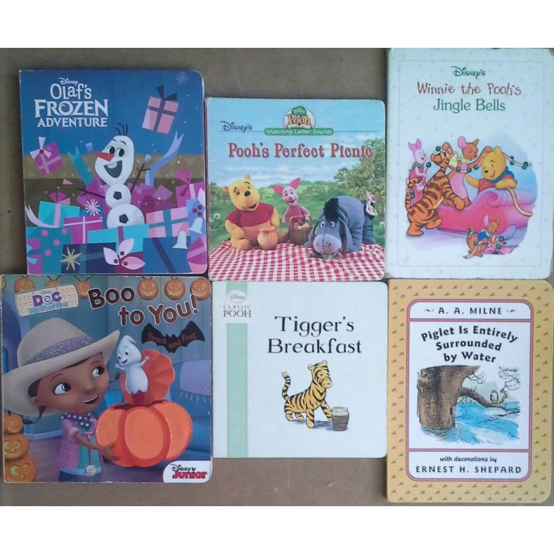 12 Board Book Disney Frozen, Doc McStuffins, Pooh หนังสือมือสอง บอร์ด ...