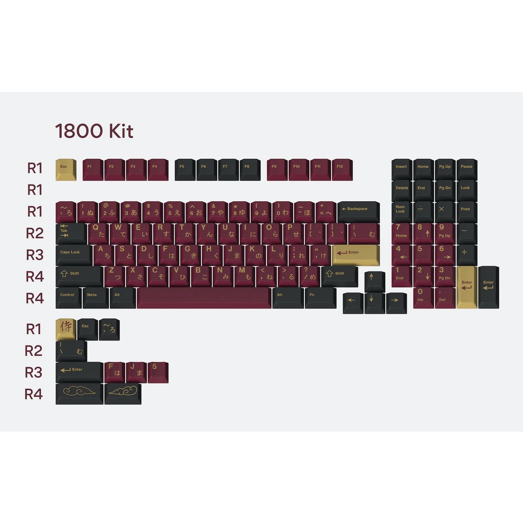 GMK Red Samurai 1800 Kit keycap set | Shopee Thailand