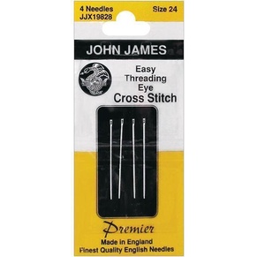 John James Easy Threading Eye Cross Stitch Needles เข็มปักครอสติชปลายเปิด เบอร์ 24 (แพ็ค 4 อัน ...