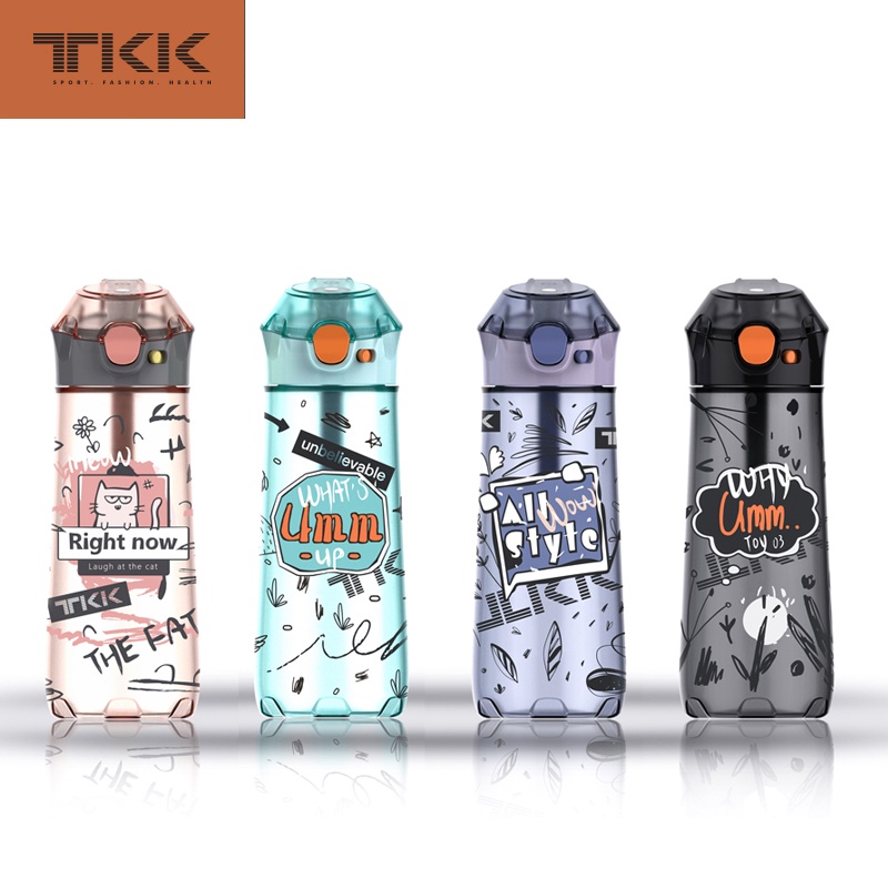 TKK ขวดน้ำเด็ก ขวดน้ำพลาสติก วัสดุTritan กระบอกน้ำพลาสติก กระบอกน้ำพกพาไปโรงเรียน ความจุ350ml ...