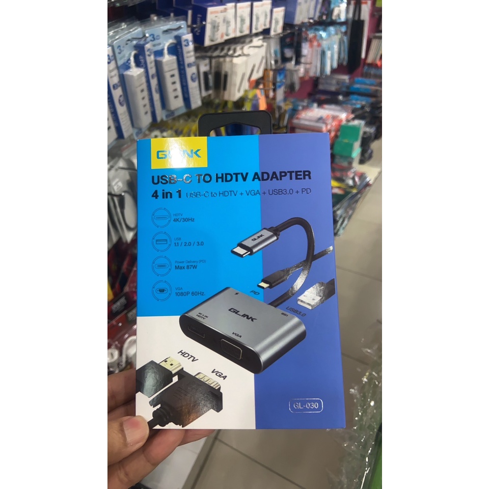 ส่งจากไทย Glink GL-030 Converter Usb-C To HDMI Adapter ตัวแปลงสัญญาน ...