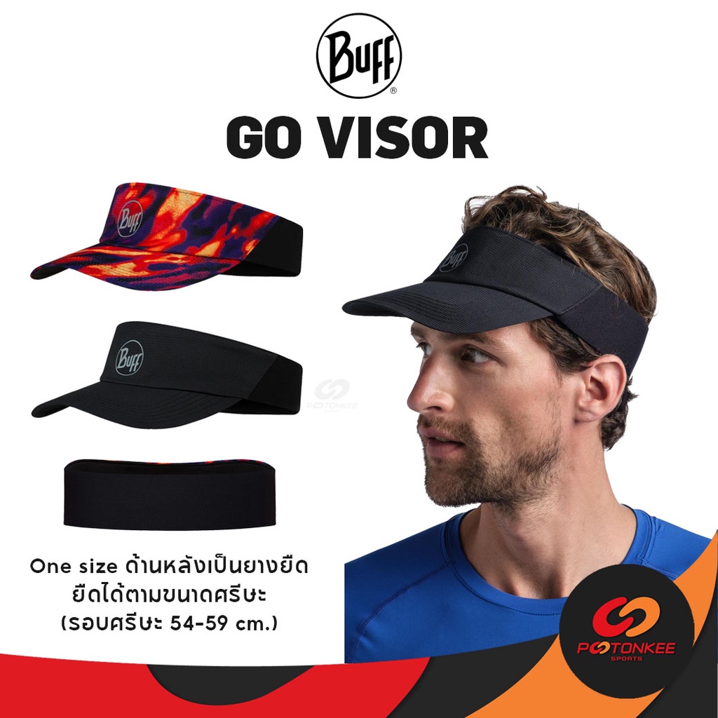 Pootonkee Sports BUFF GO VISOR หมวกบัฟ วิ่งเทรล กันแดด ปีกแข็ง ด้านหลังเป็นยางยืด | Shopee Thailand