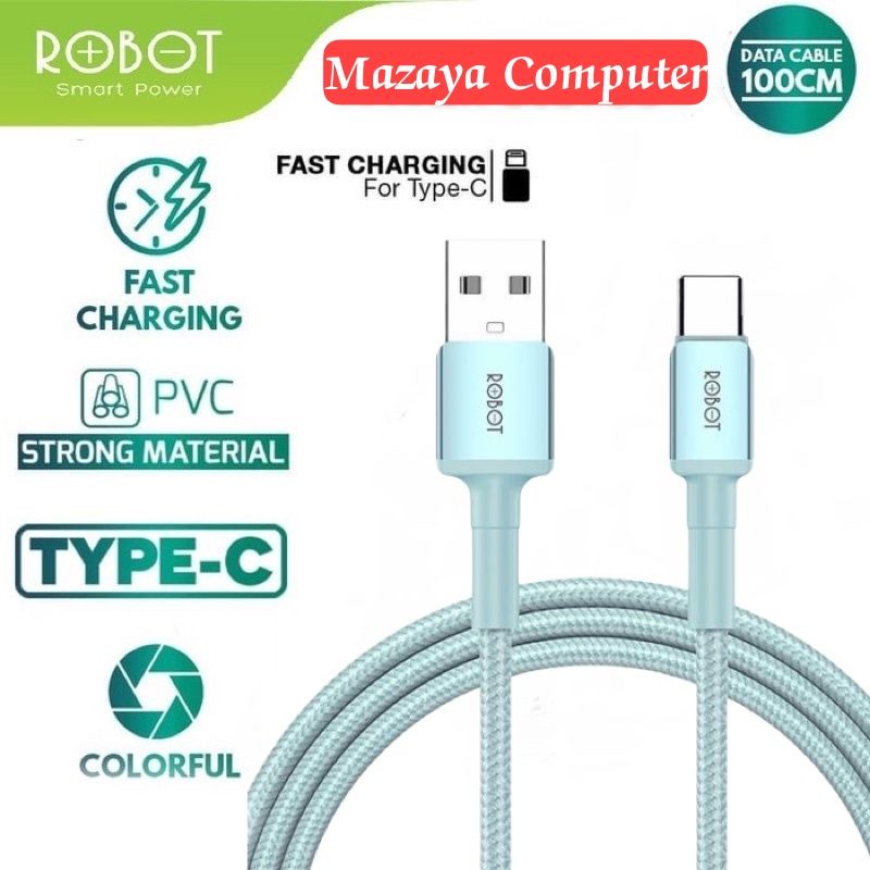 สายเคเบิลข้อมูล Robot Type-C RSC100 สายชาร์จ Android USB สีสันสดใส ...