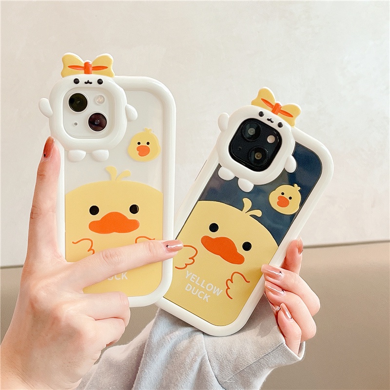 Cute Duck Soft TPU เคส for Iphone 13 Pro Max 11 8 Plus 7 Plus 14 12 X XR Xs Max 6 6s SE 2022 ...