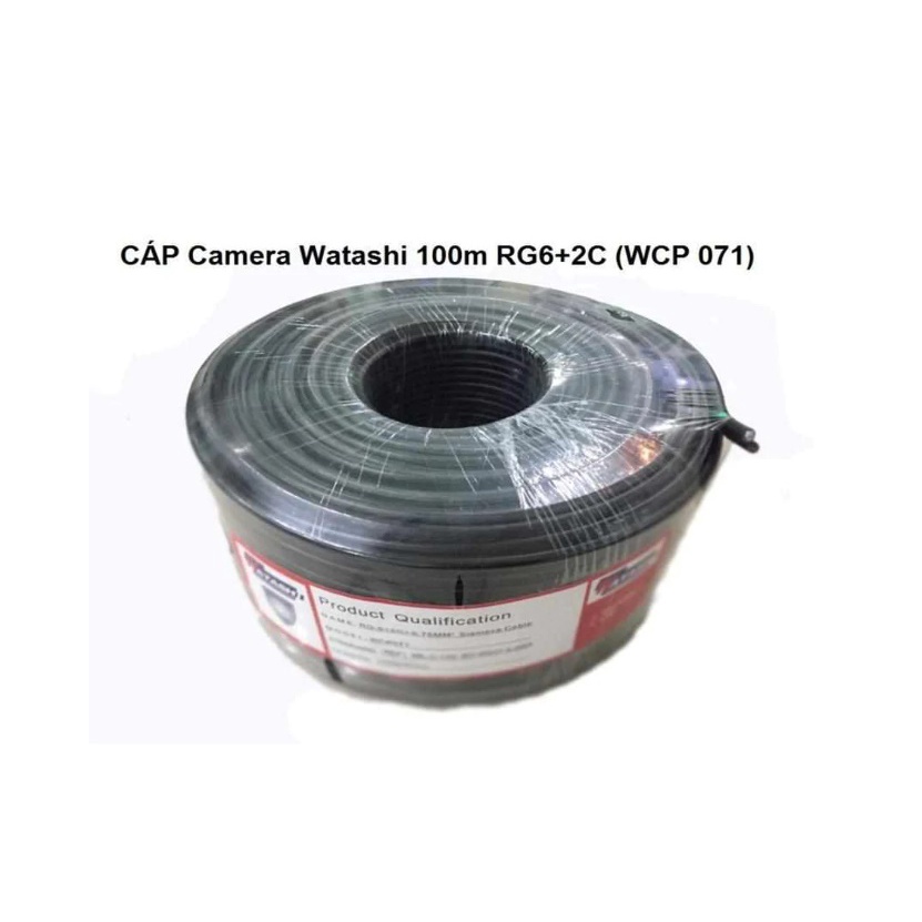 สายกล้องวงจรปิด RG6 พร้อมชุดสายไฟเลี้ยง แบรนด์ WATASHI (CABLE RG-6+2C*0 ...