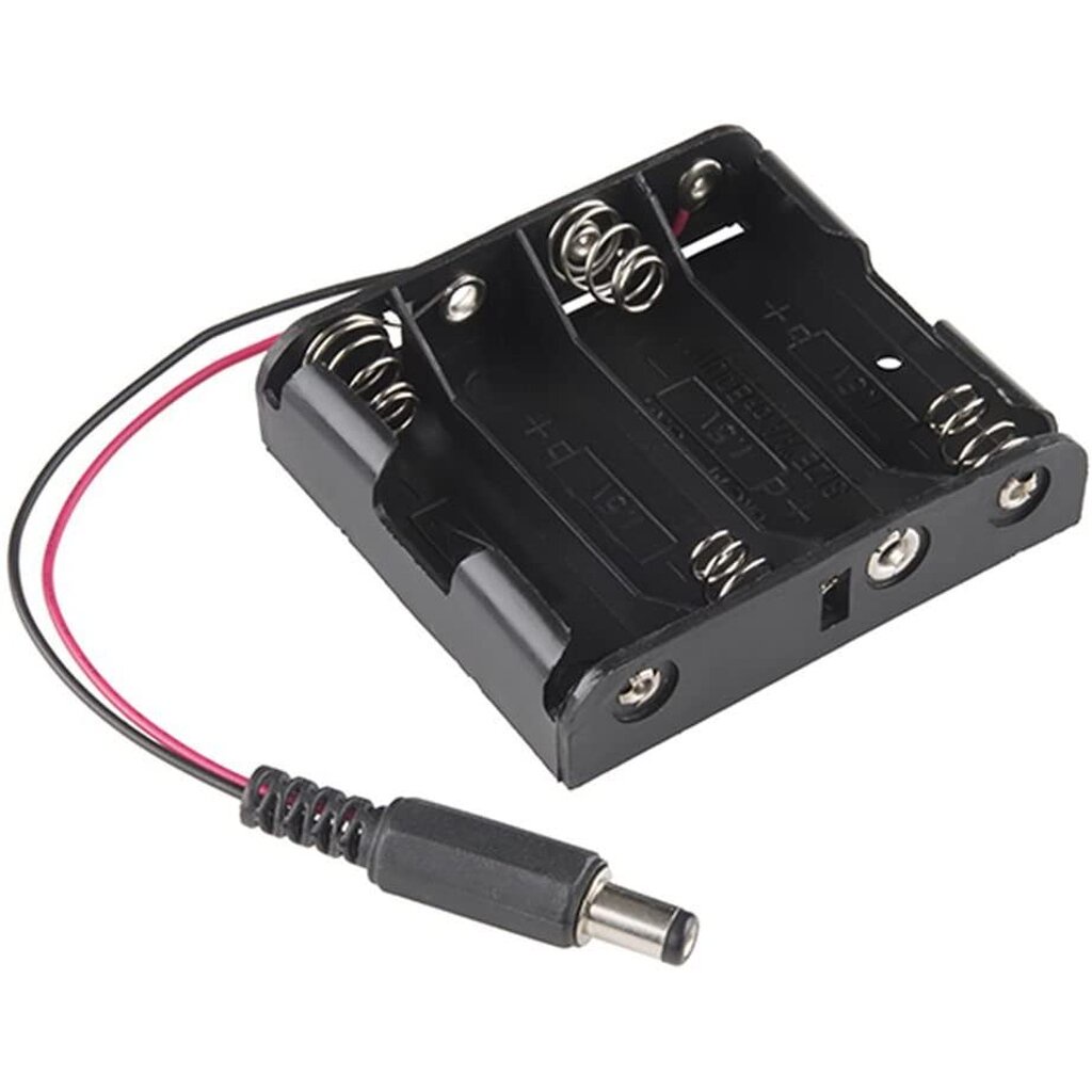 รางถ่าน AA 4 ก้อน 6v Battery Holders for 4 AA พร้อมปลั๊ก DC jack 5.5*2. ...