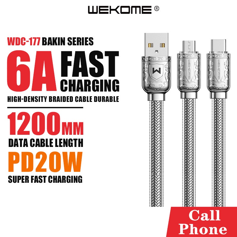 สายชาร์จโทรศัพท์ WK รุ่น WDC-178 PD 20W Charging Cable ส่งข้อมูลด้วยความเร็วสูง 480Mb/S ไม่ต้อง ...