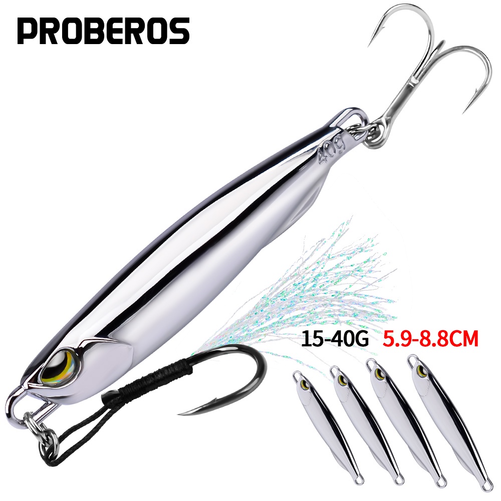 PROBEROS 1PC โลหะ Jigs Lure 10g 15g 20g 30g 40g Trolling เหยื่อตกปลา Sinking Hard Wobbler Long ...