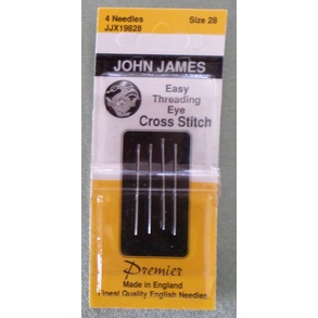 John James Easy Threading Eye Cross Stitch Needles เข็มปักครอสติชปลายเปิด เบอร์ 28 (แพ็ค 4 อัน ...