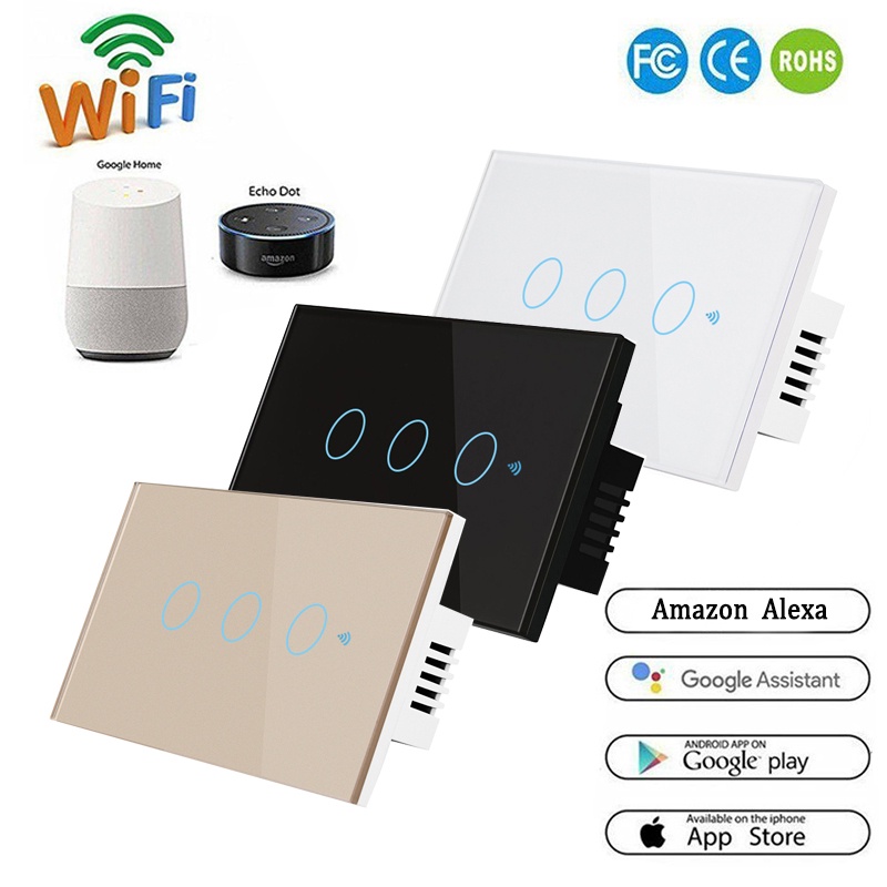 Smart Switch 1-3gang Wifi & Rf 120 Type Smart Wall Touch Light Switch ...