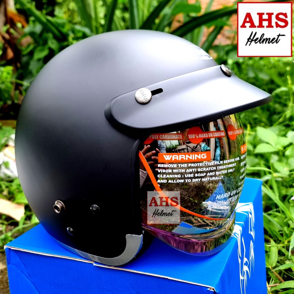 หมวกกันน็อคย้อนยุค 06 INNER VISOR คอเต็ม มาตรฐาน SNI | Shopee Thailand