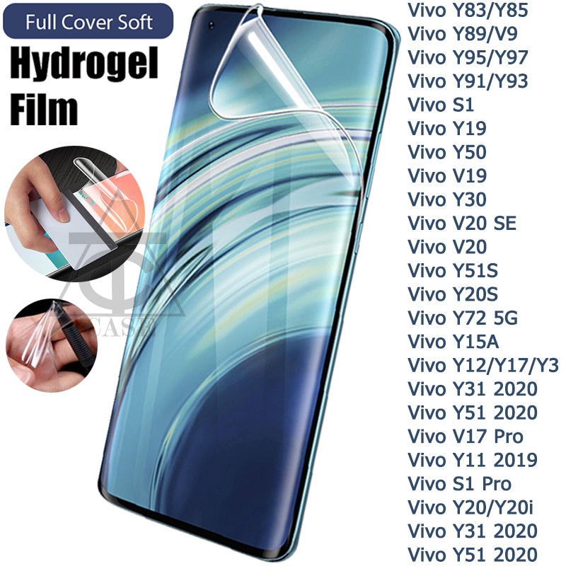 ฟิล์มไฮโดรเจลแบบเต็มหน้าจอ Vivo Y15 Y12 Y17 Y91 Y93 Y95 Y30 Y19 Y72 Y50 ...