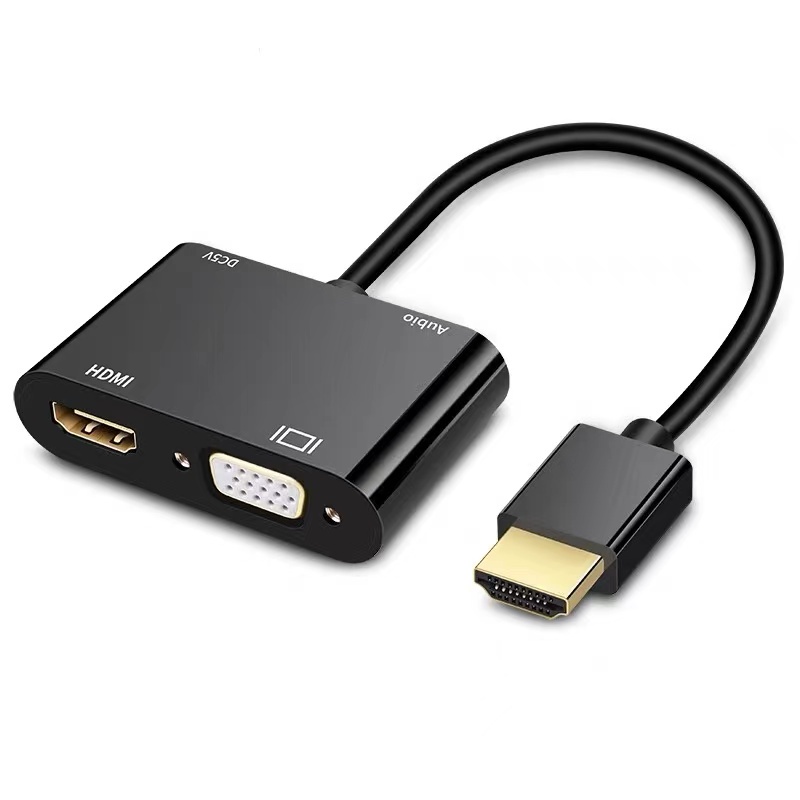 HDMI to HDMI+VGA splitter+ Video Converter Adapter HD Cable Audio ...