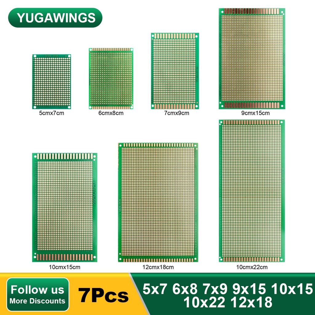7Pcs/lot (5x7 6x8 7x9 9x15 10x15 10x22 12x18)CM PCB Prototype Board ...