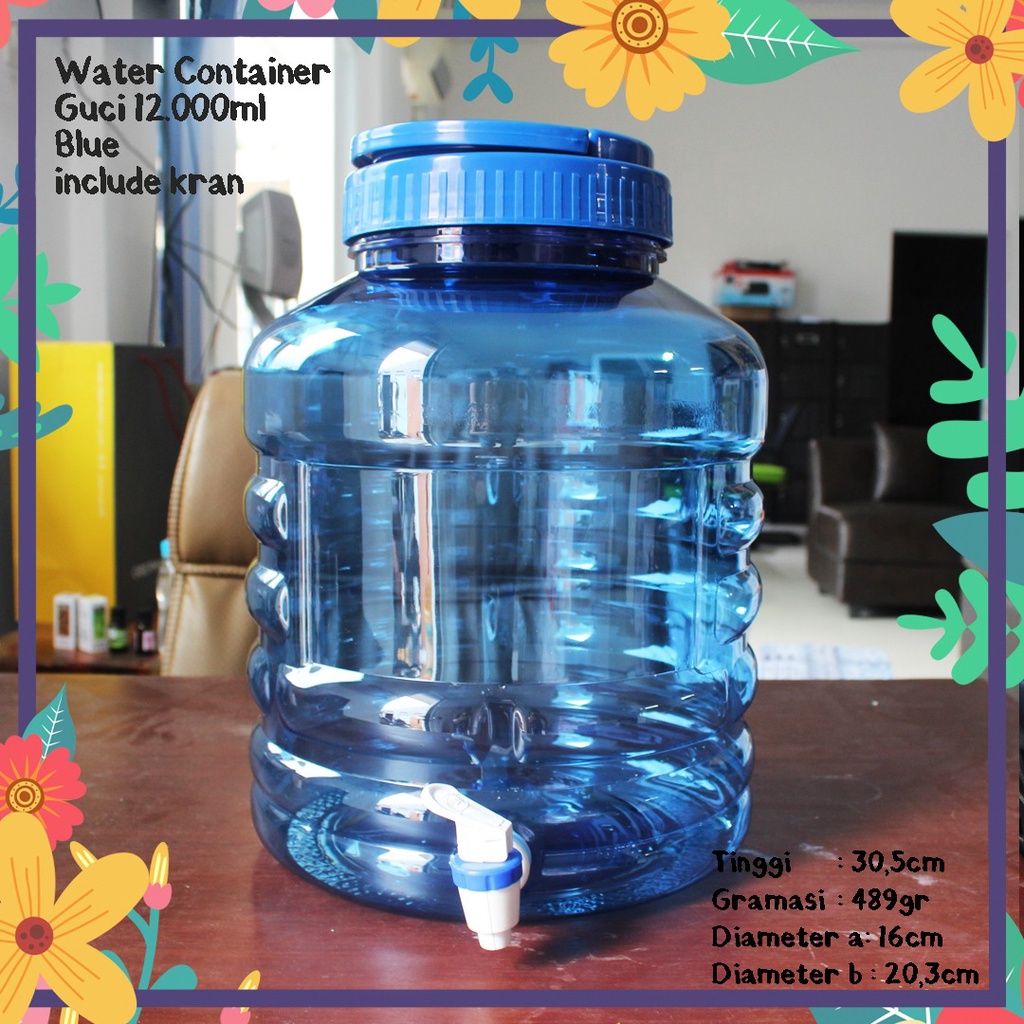 Water CONTAINER 19 LITER 19000ML 19L 19000 ML BLUE URNS INCLUDES THICK ...