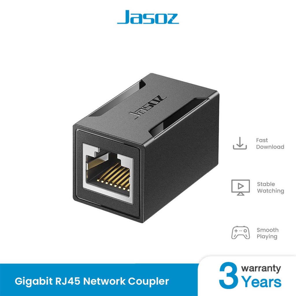 JASOZ Gigabit RJ45 Network Coupler ตัวต่อสายเคเบิ้ล เชื่อมต่อง่าย ไม่ลด ...
