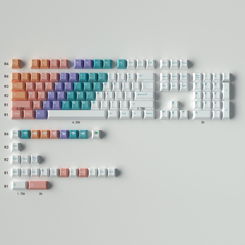 Gmk Deku/EVA Keycap โปรไฟล ์ เชอร ์ รี ่ PBT Dye-Sub 130 ปุ ่ ม ...