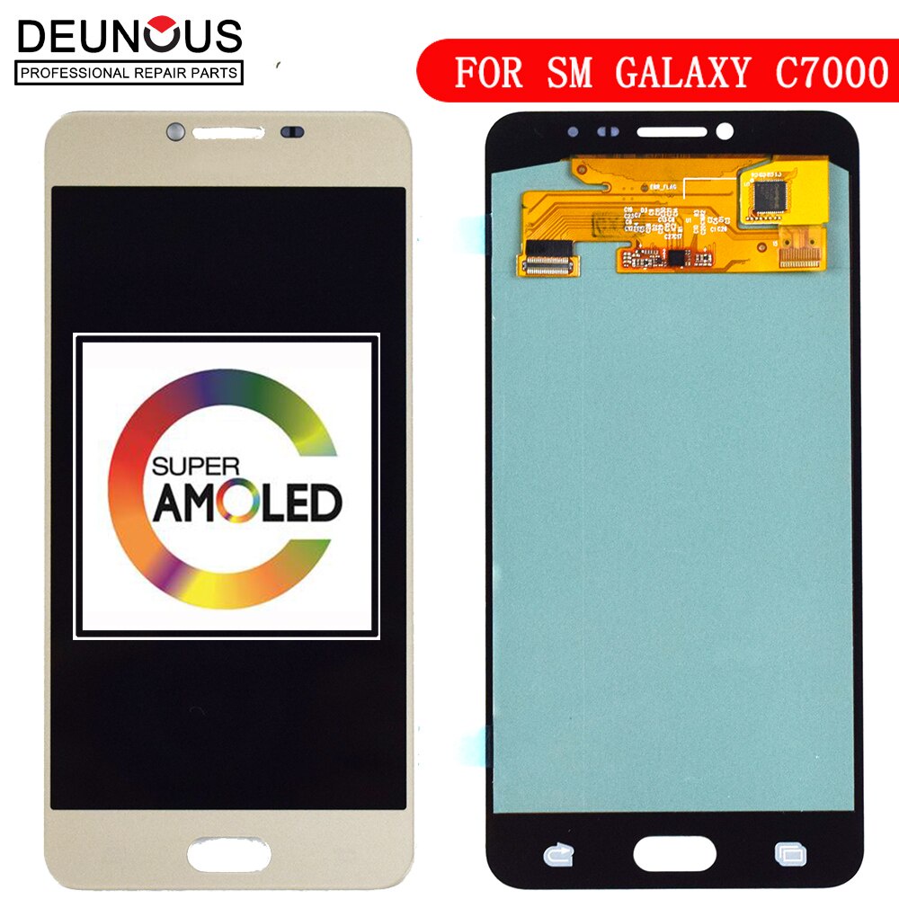 ใหม่ หน้าจอสัมผัสดิจิทัล LCD OLED แบบเปลี่ยน สําหรับ Samsung Galaxy C7 C7000 SM-C7000 Super ...