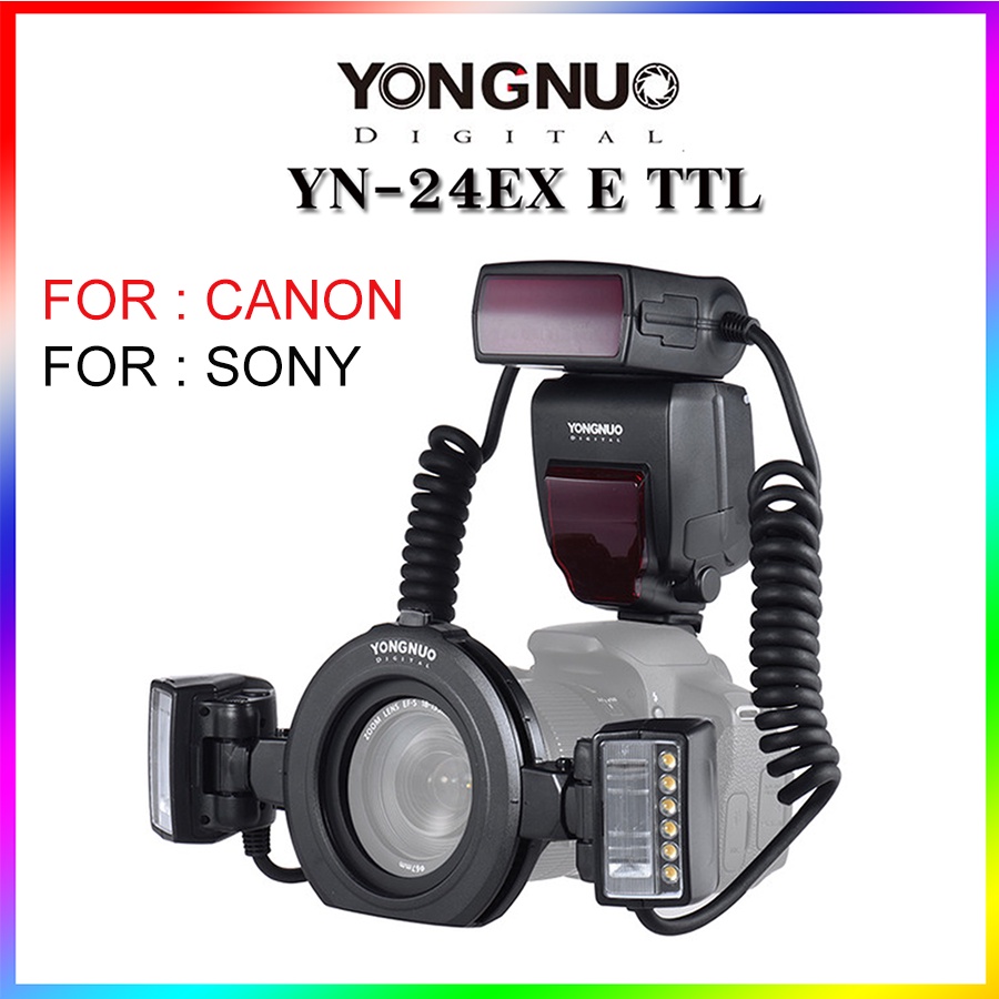Yongnuo YN24EX E TTL TWIN Lite แฟลชมาโครแฟลช SPEEDLITE สำหรับกล้อง ...