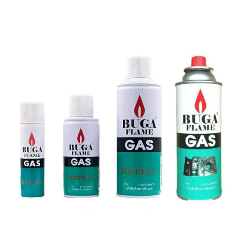 แก๊สกระป๋อง BUGA FRAME GAS สำหรับเติมไฟแช็ค และใส่เตาแก๊สปิคนิค มี 4 ...