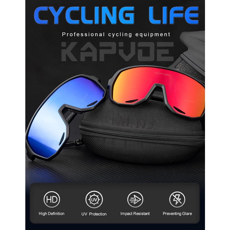 แว่นตาจักรยานและกีฬากลางแจ้ง KAPVOE รุ่น X-63 : Polarized เลนส์โพลาไรซ์ ...
