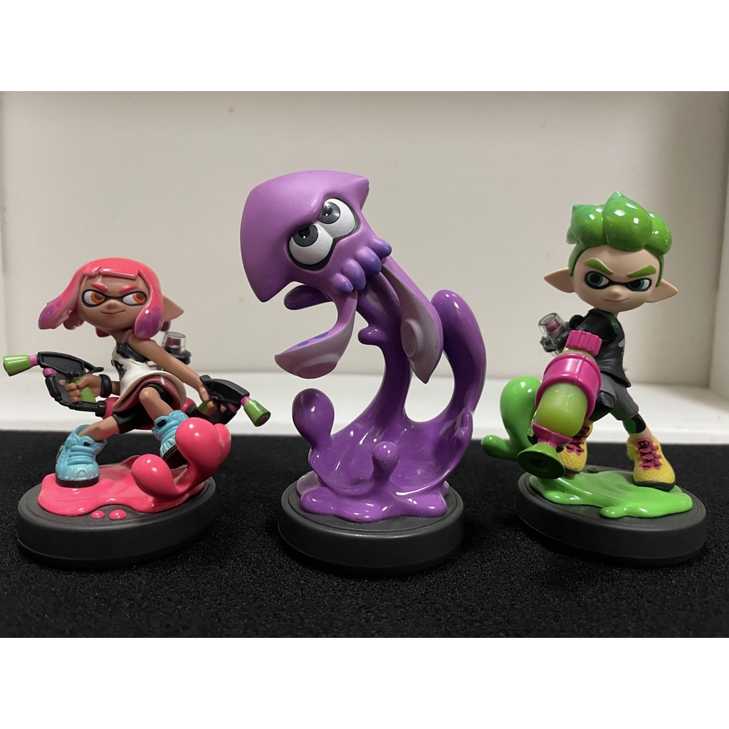 Amiibo Splatoon 2 Pink Inkling Girl, Purple Squid, Green Inkling Boy ...
