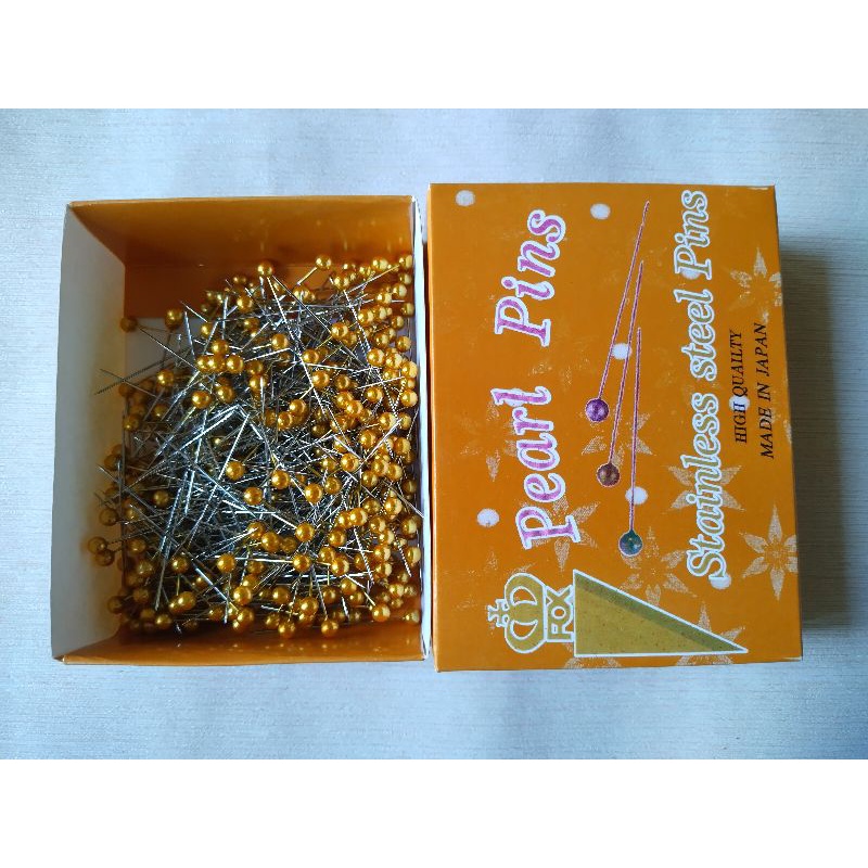 เข็มหมุด (มี15สีคุณภาพดี) เข็มหมุดหัวมุกเงาสวย ประมาณ370ตัว กล่องใหญ่ ...