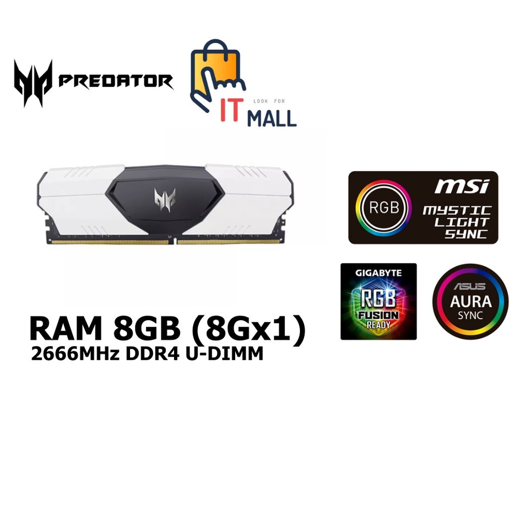 ACER Predator Talos RAM 8GB (8Gx1) 2666MHz DDR4 U-DIMM ประกันตลอดการใช้ ...