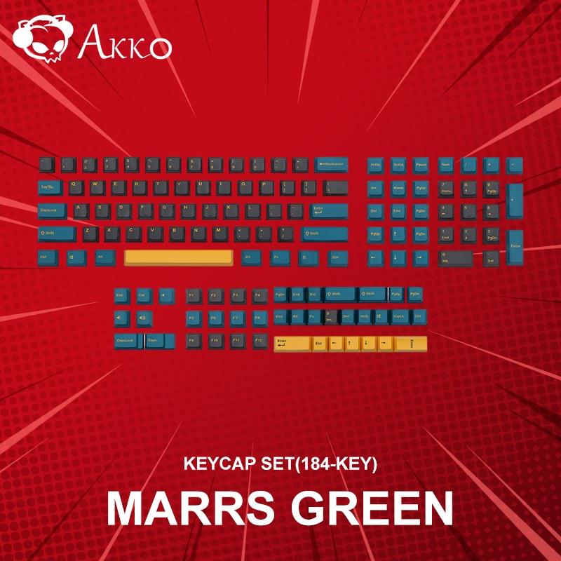 คีย์แคป Akko Marrs green Keycap Set(184-Key) | Shopee Thailand