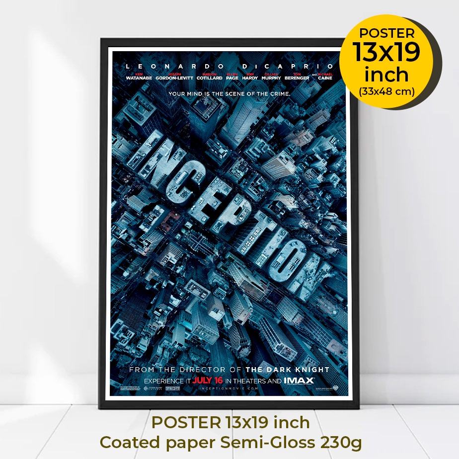 Inception Poster (2010) by Christopher Nolan / Leonardo DiCaprio ...