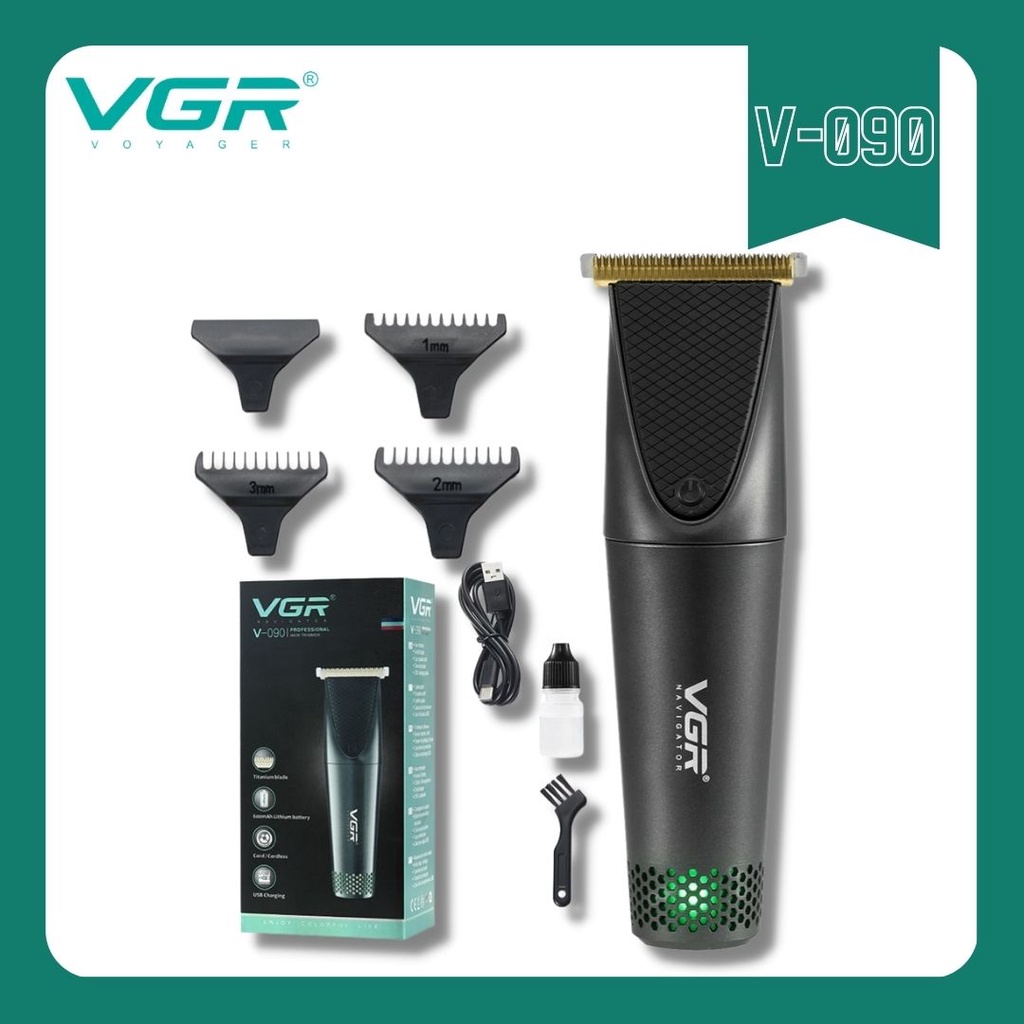 VGR V-090 navigator professional hair trimmer ปัตตาเลี่ยนตัดแต่งทรงผมและหนวด เครา จอน แบบไร้สาย ...