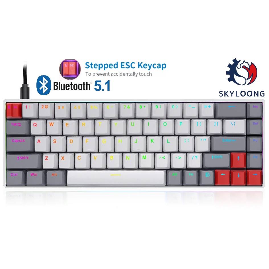 คีย์บอร์ดไร้สาย SKYLOONG GK68S Lite | Mechanical Keyboard 68Keys ...