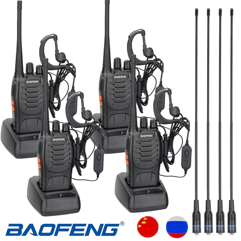 ℡4Pcs Baofeng BF-888S Walkie Talkie UHF Two Way Radio BF888S Handheld ...