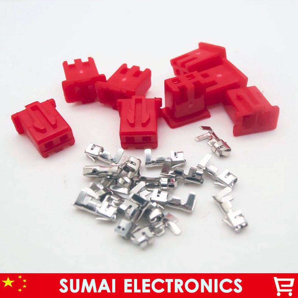 Red 2 Pin female connector plug with contact Pin, 2.54mm XH-2P ...