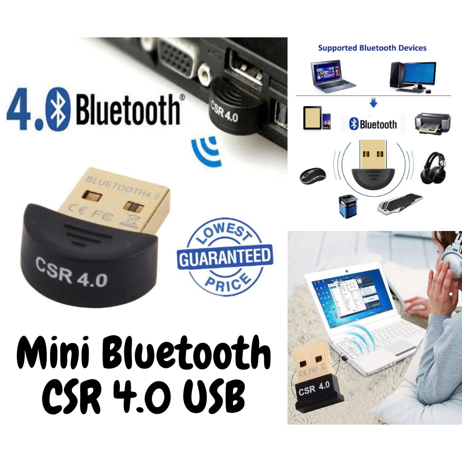 Mini Bluetooth CSR 4.0 USB Adapter Dual Mode Wireless Dongle | Shopee ...