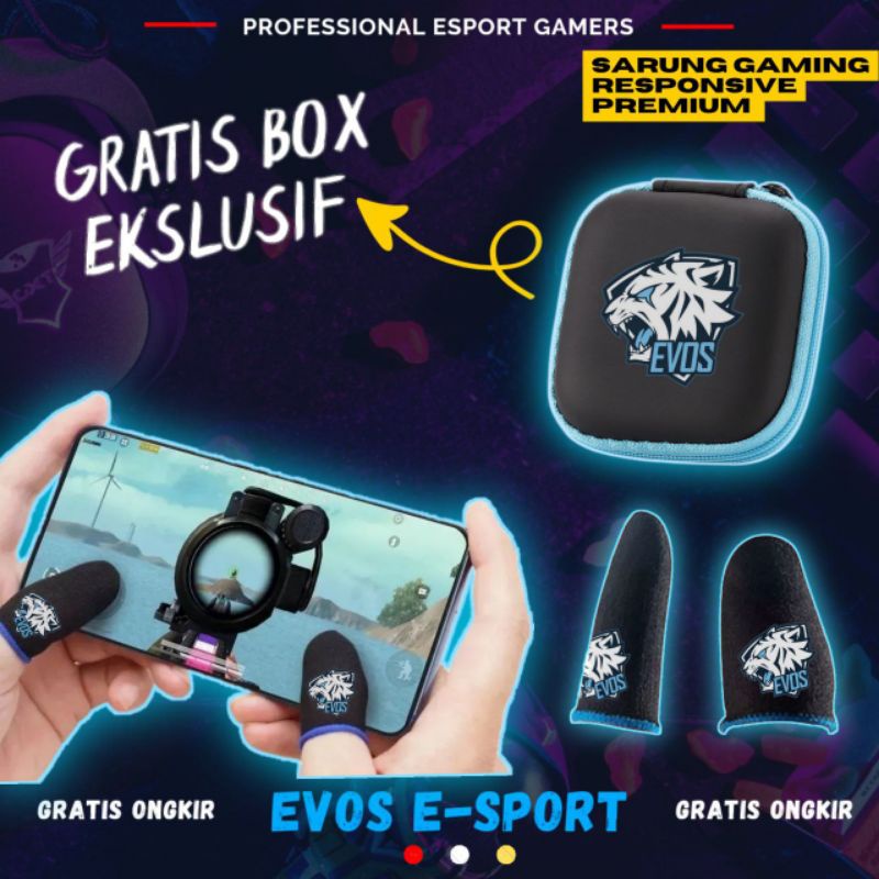 ถุงมือ EVOS GAME Thumb ONIC ROG FLYDIGI ANTI กันเหงื่อ พรีเมี่ยม 2 ชิ้น | Shopee Thailand