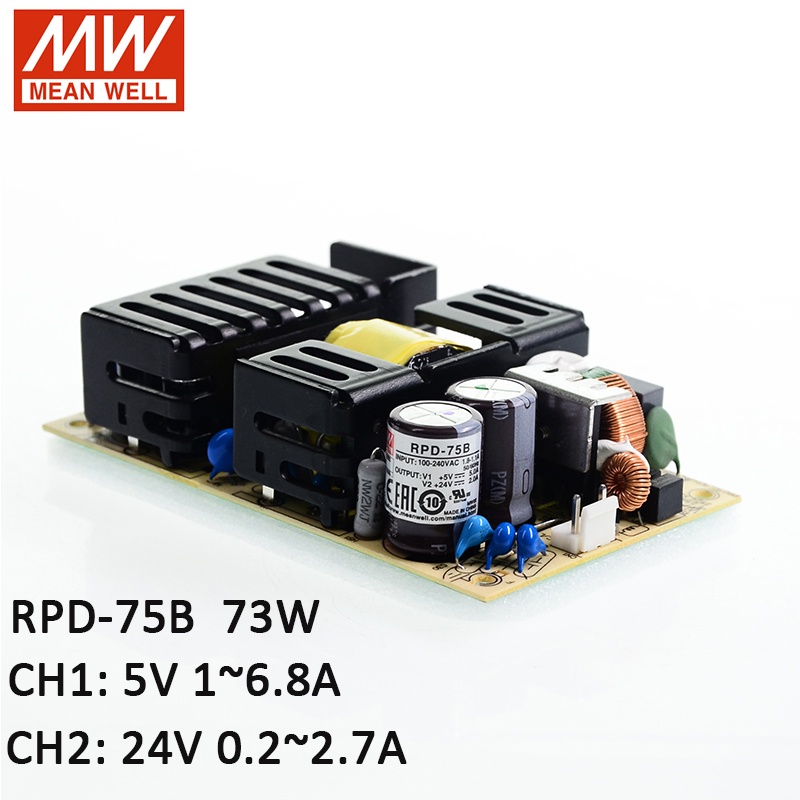 RPD-75B MEAN WELL 73W Dual Ouput Circuit Board PCB Switching Power ...