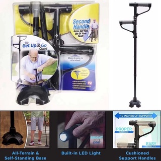 ไม้เท้าพยุงลุกนั่ง พับเก็บได้ พร้อมไฟ LED รุ่น My get up & go cane ...