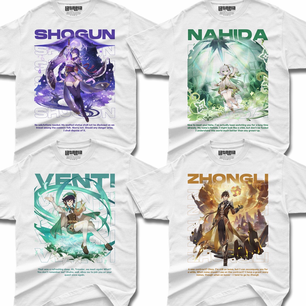 Genshin Impact Shirts Latreia Merch | Shopee Thailand