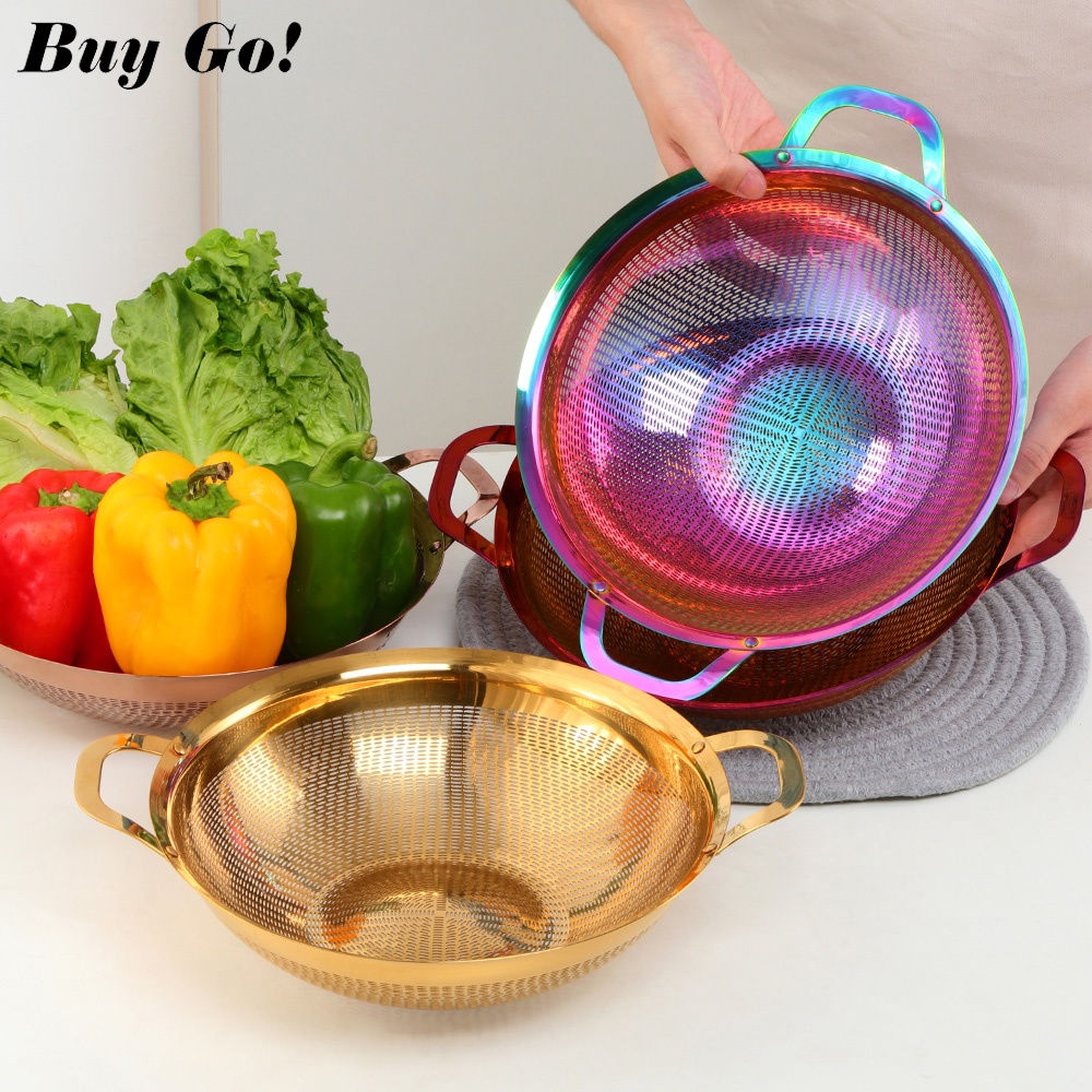 Durable Stainless Steel Fruit Rice Mesh Filter Drain Basket Colander ...