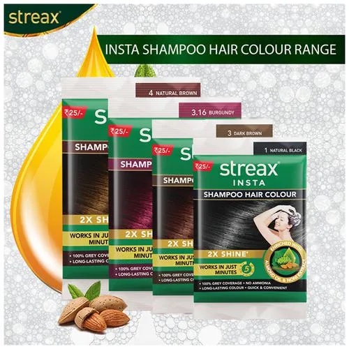 Streax Insta Shampoo Hair Colour 18ml. | Shopee Thailand