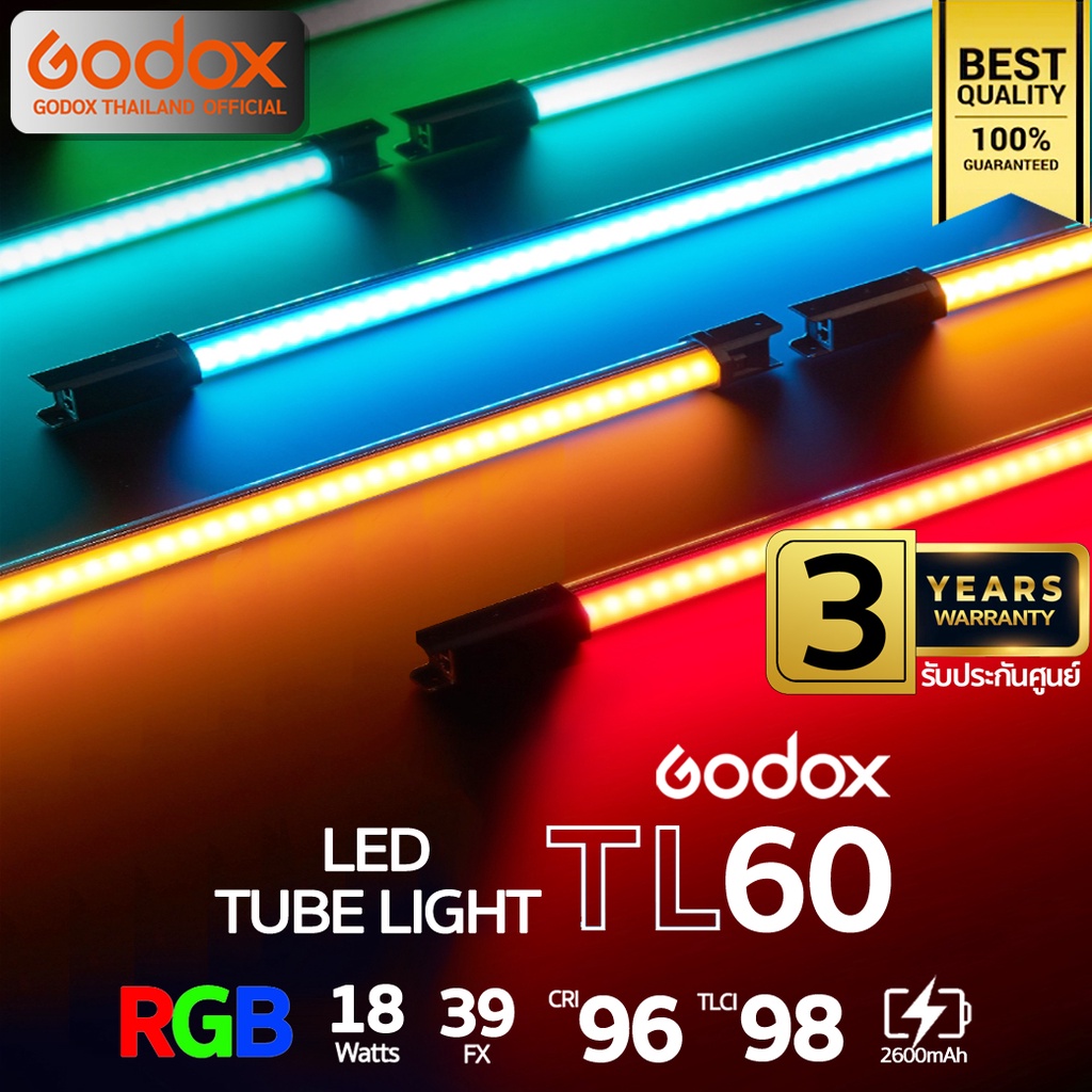 Godox LED TL60 RGB 18W 2700-6500K 2600mAh - รับประกันศูนย์ Godox Thailand 3ปี ( Stick, Tube ...
