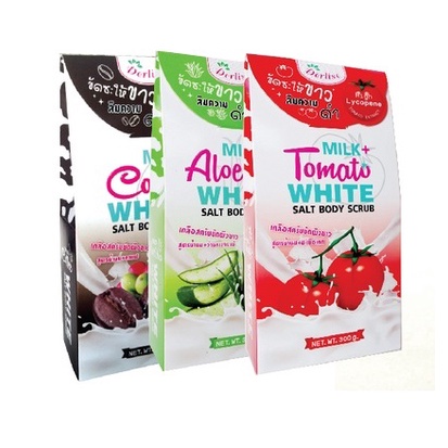 (1ชิ้น) เดอลิเซ่ เกลือสครับขัดผิว Derlise White Salt Body Scrub (มี 3 ...