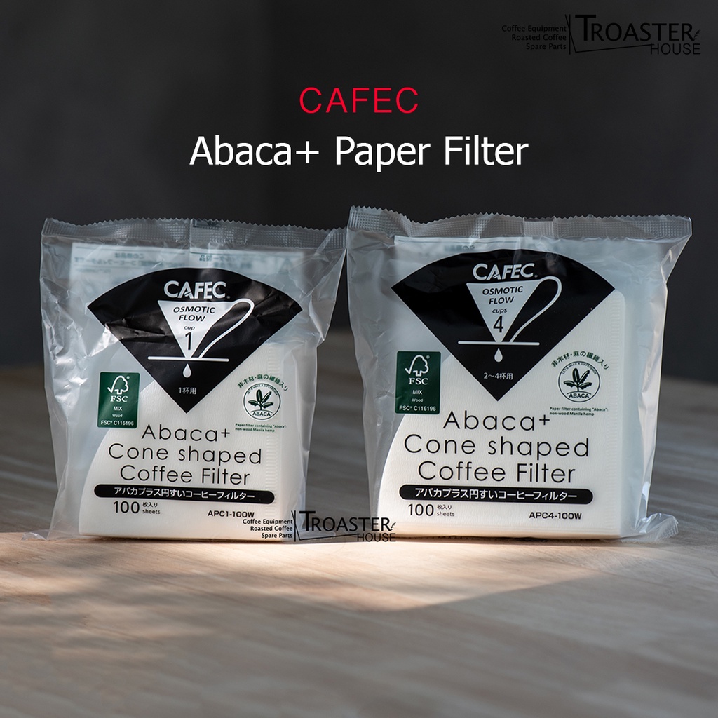 Cafec Abaca+ Paper Filter Size 01 02 (Cone Shape) V60 | Filter for Pour ...